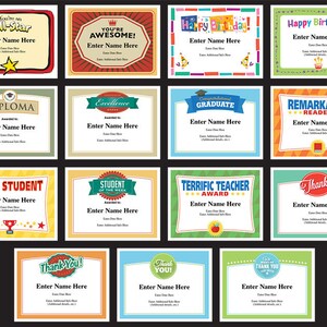 High School Class Award Certificates - Editable Class Awards Templates ...