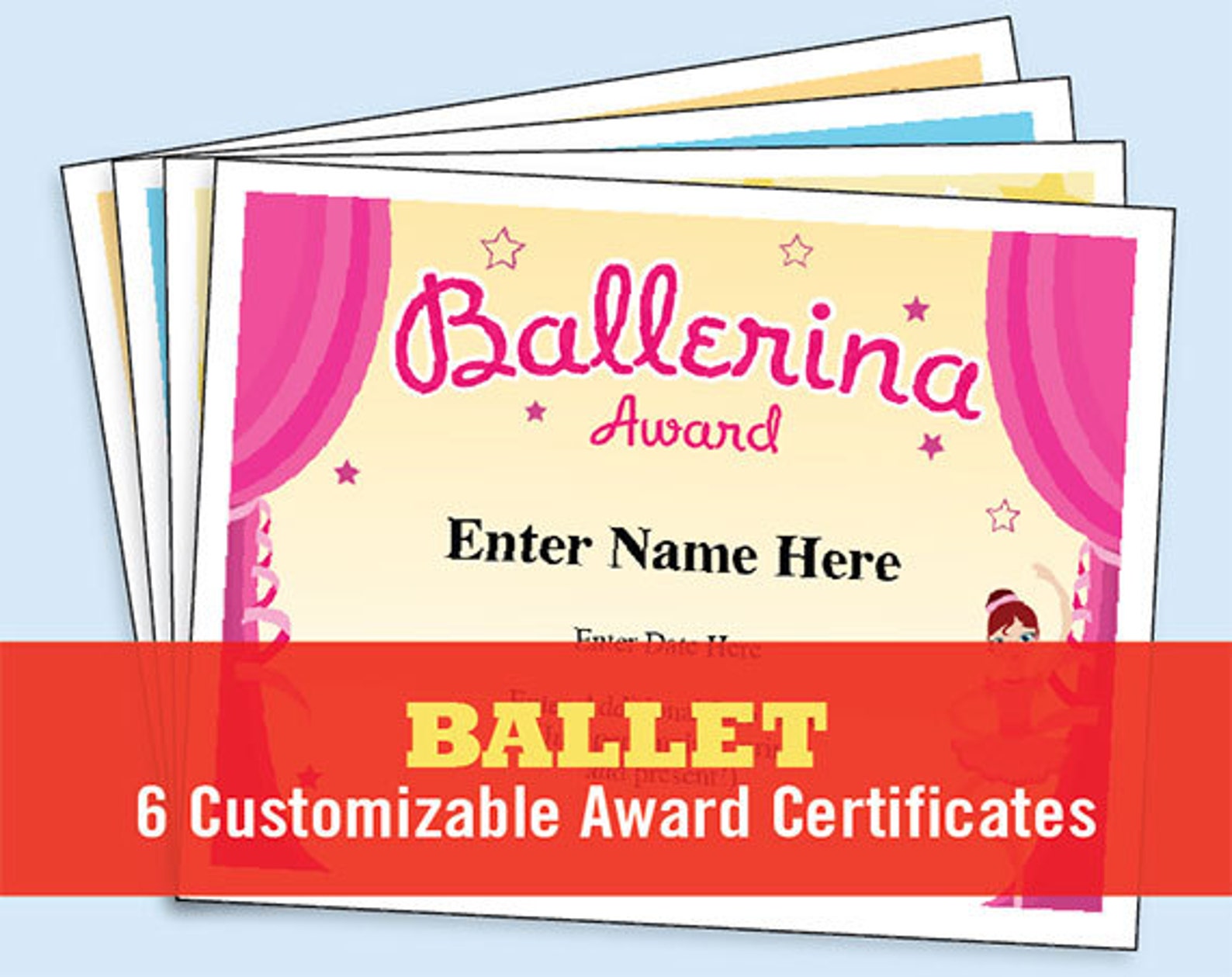 Ballet Certificate Pack, Dancing Awards, Dance Team Printables, Child ...