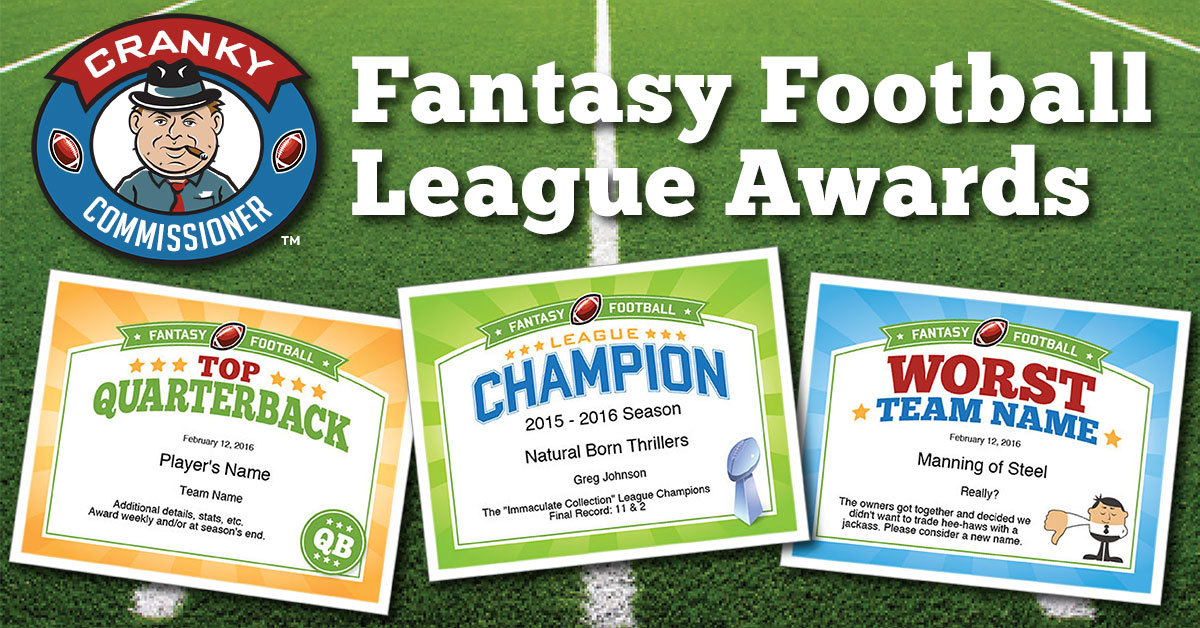 Fantasy Football Award Certificates: 35 Customizable PDF Templates ...