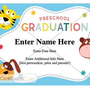 Preschool Diploma, Kid Certificate, Preschool Graduation, Child ...