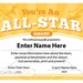 2 Cheerleading Yellow Team Color Certificates, Editable Cheerleader ...