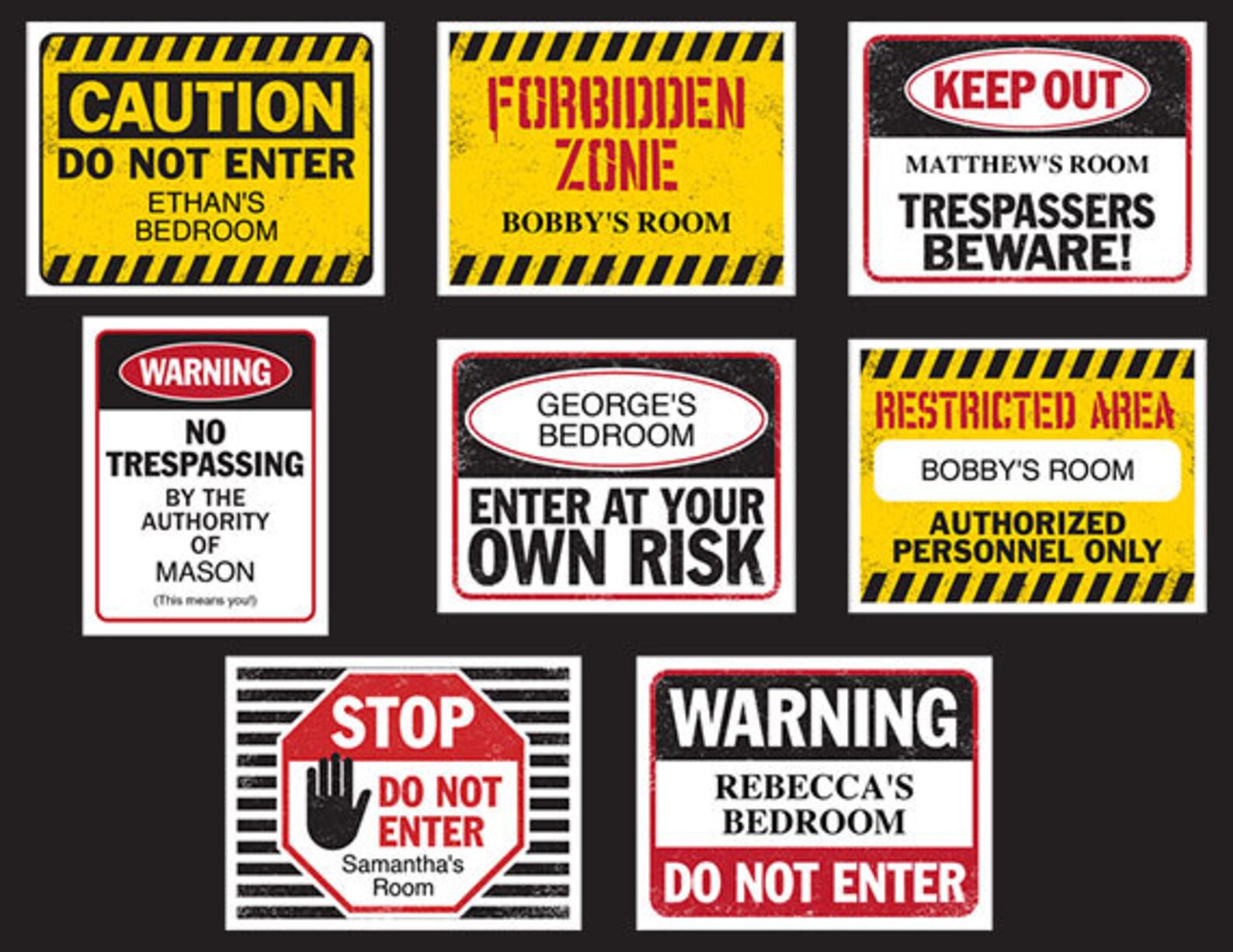 Fun Kids Bedroom Door Signs, Printable, Customizable, Digital Download ...