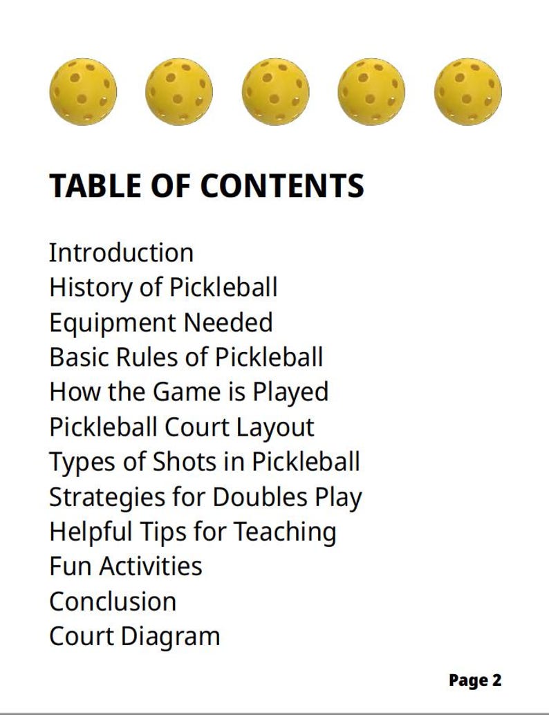 Pickleball Instruction Guide — Includes Handouts, Quiz, and Answer Key ...
