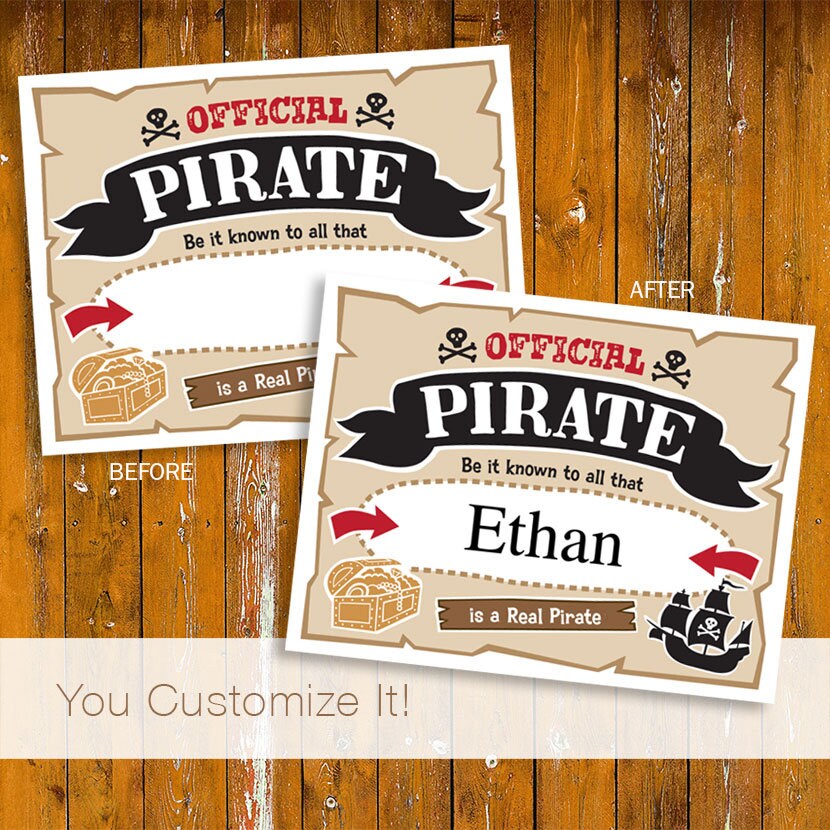 Pirate Bedroom Door Sign, Wall Artwork, Printable, Customizable ...