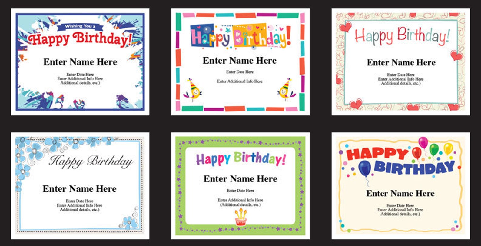 Birthday Certificates Pack, Digital Download, Certificates for Kids ...