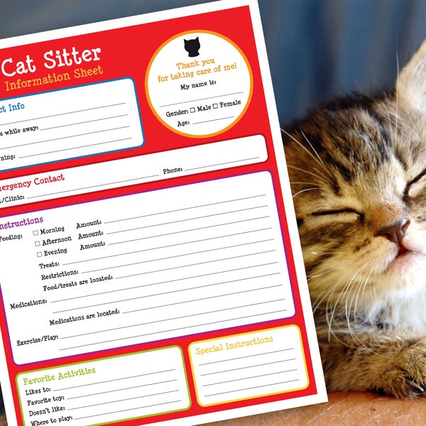 Cat Sitting Instructions - Etsy