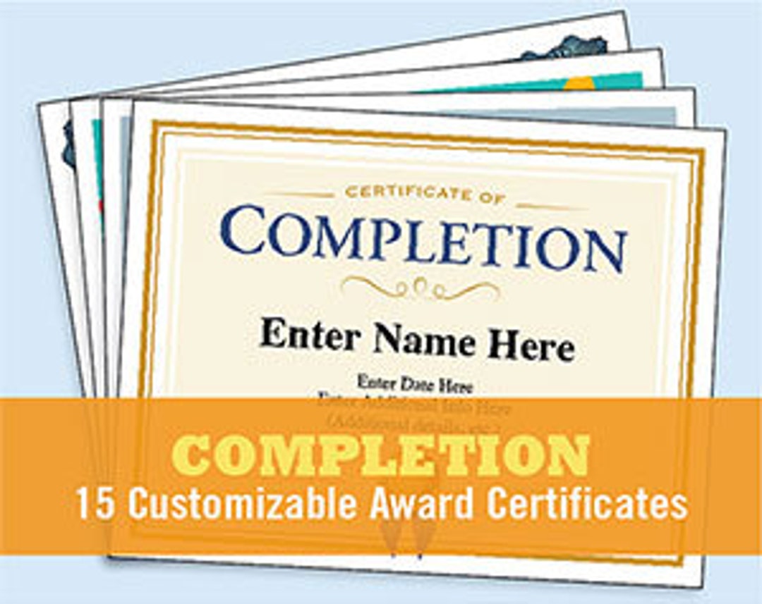 Certificate of Completion Bundle, of Appreciation, Digital Templates ...