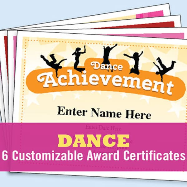 Dance Certificate - Etsy