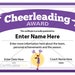 2 Cheerleading Purple Team Color Certificates, Editable Cheerleader ...