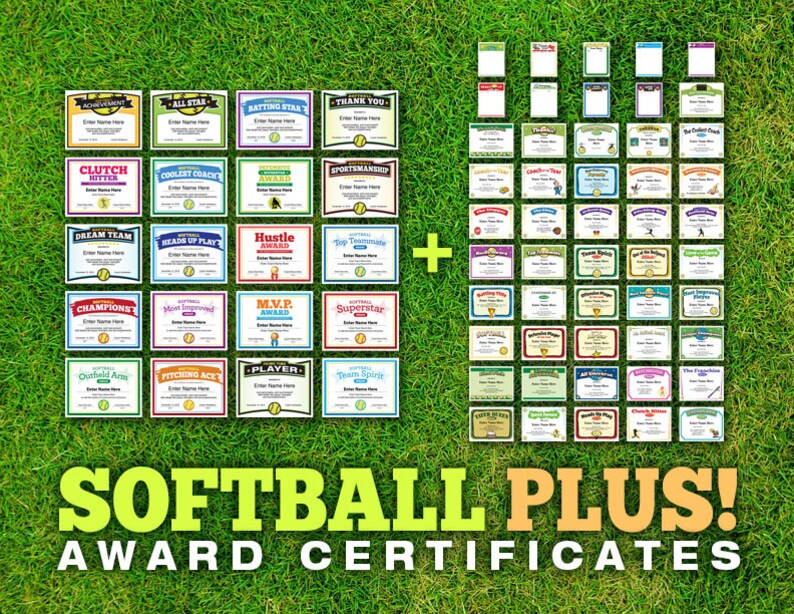 Softball Certificates Plus Softball Award Templates Etsy