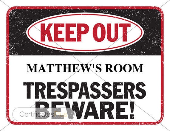Fun Kids Bedroom Door Signs, Printable, Customizable, Digital Download ...