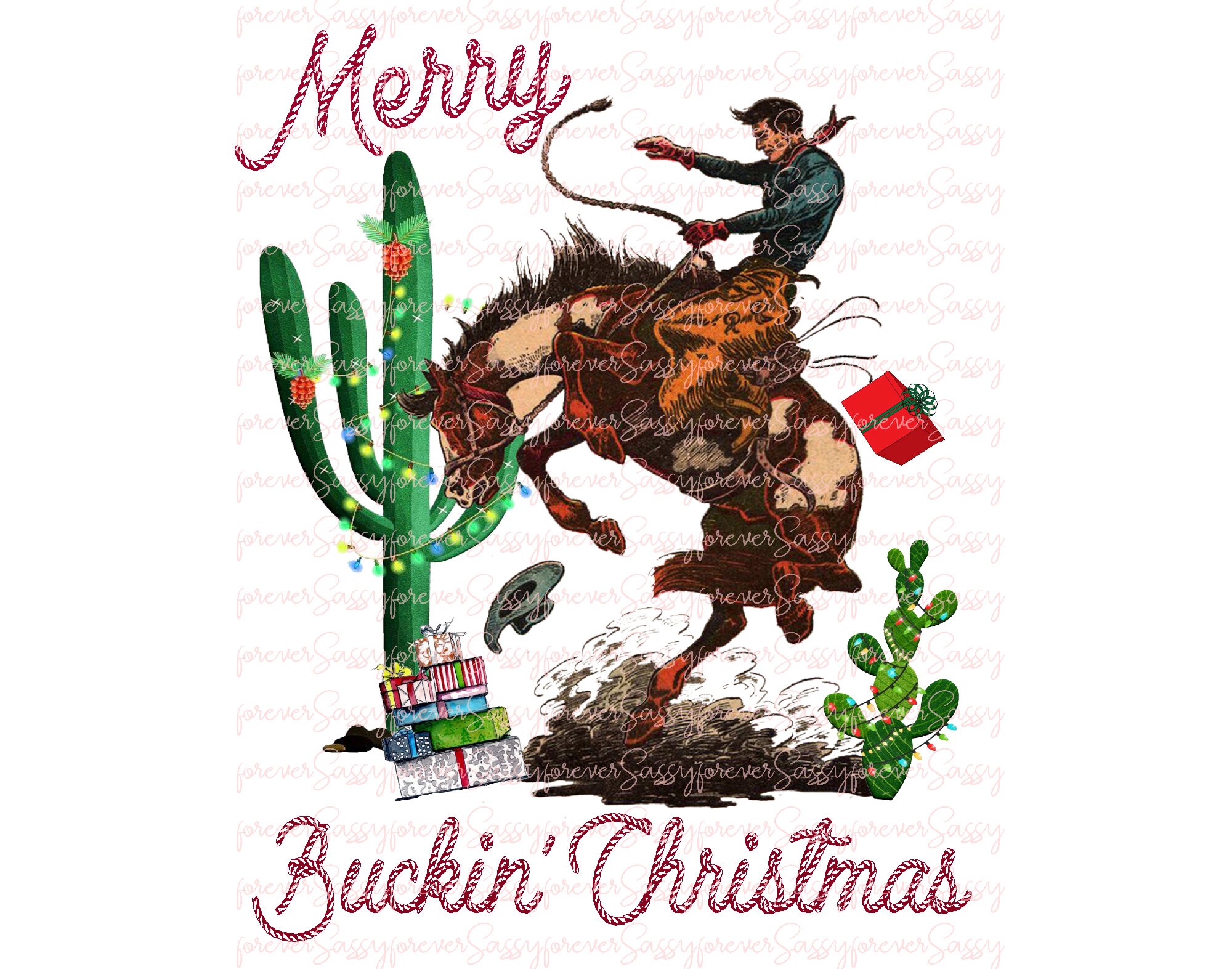 Merry Buckin' Christmas Digital Download Png File - Etsy