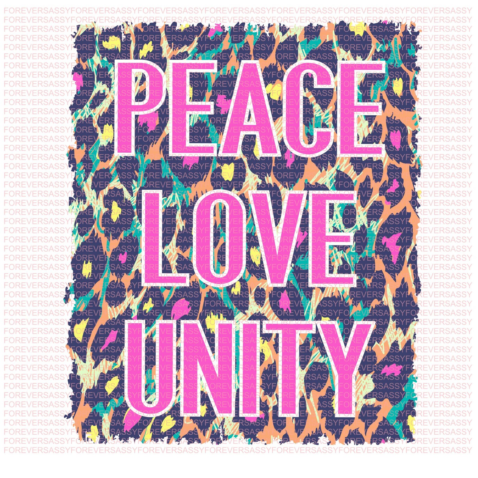 Peace Love Unity Leopard Digital Download - Etsy Australia