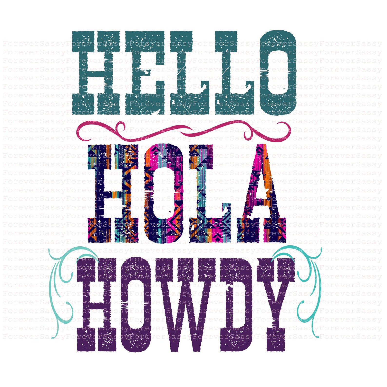 Hello Hola Howdy Digital Design PNG File - Etsy