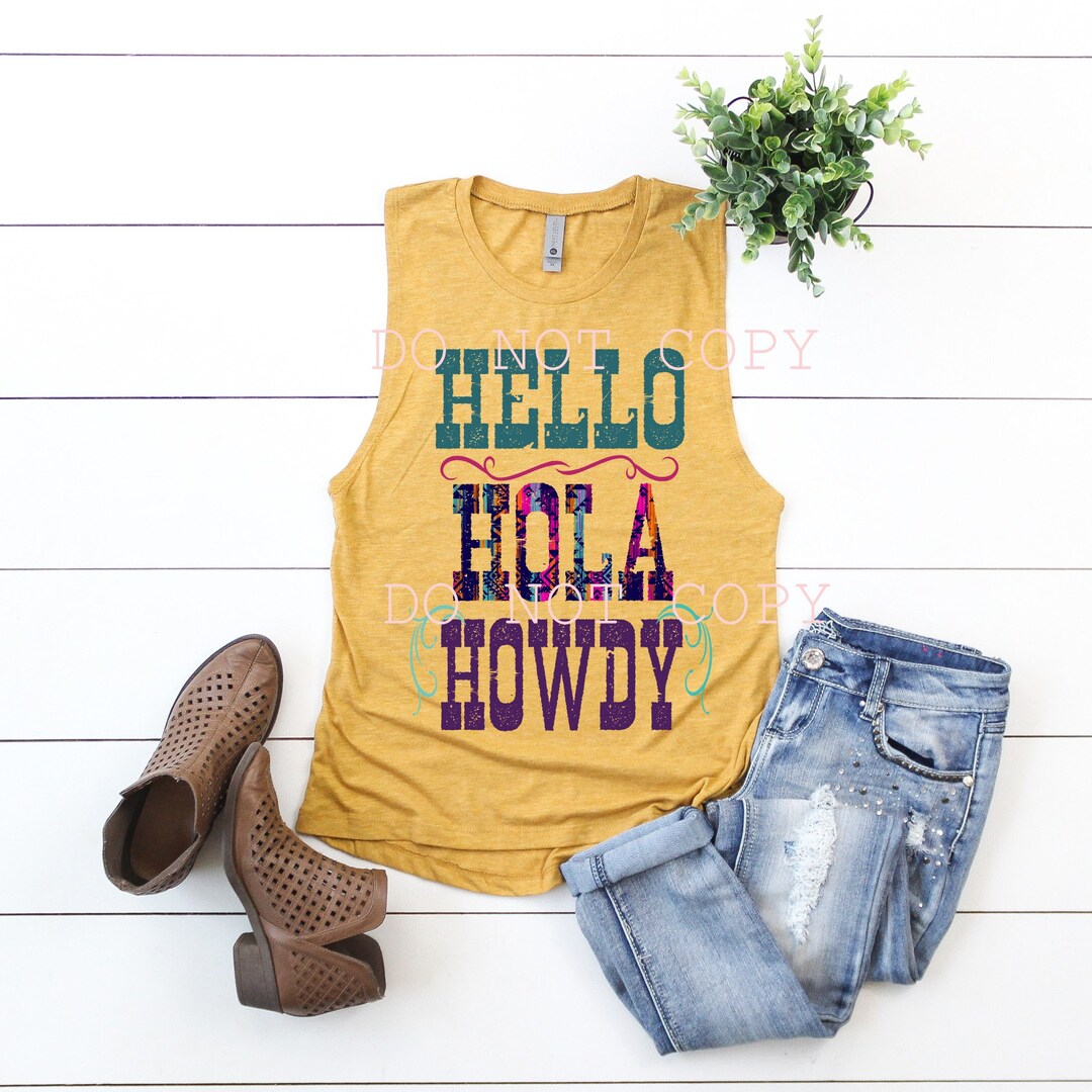 Hello, Hola, Howdy, Digital Design, PNG File - Etsy