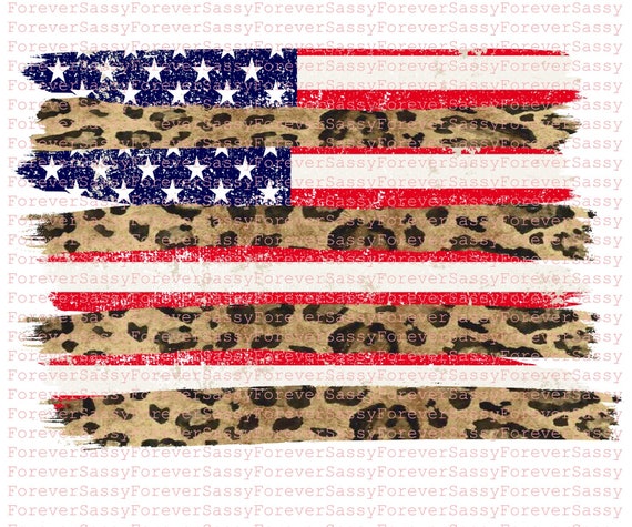 Leopard American Flag Digital Download 4th of July Design - Etsy