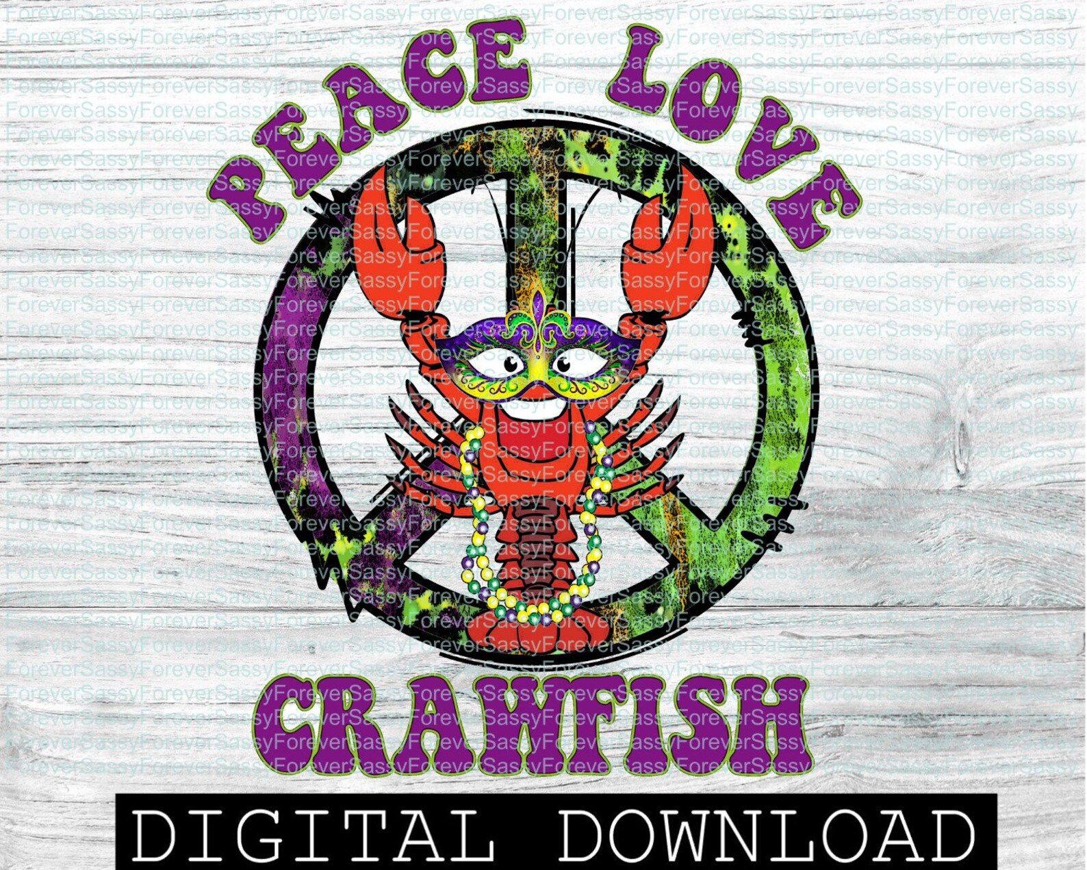 Peace Love Crawfish Crawfish PNG Mardi Gras PNG Sublimation | Etsy