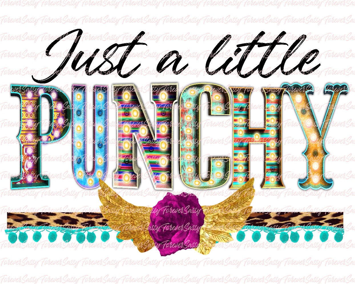 Just a Little Punchy Western Design Marquee Letters Digital | Etsy