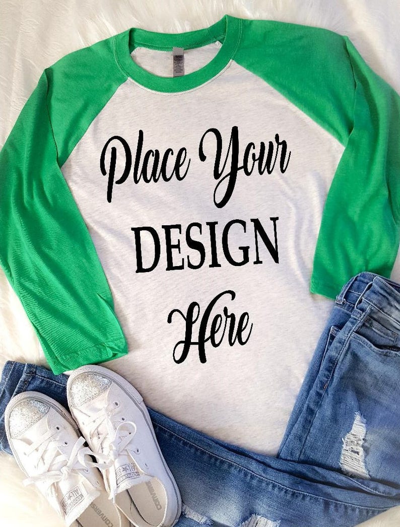 Green Raglan ~unisex~ Mock-up - Etsy