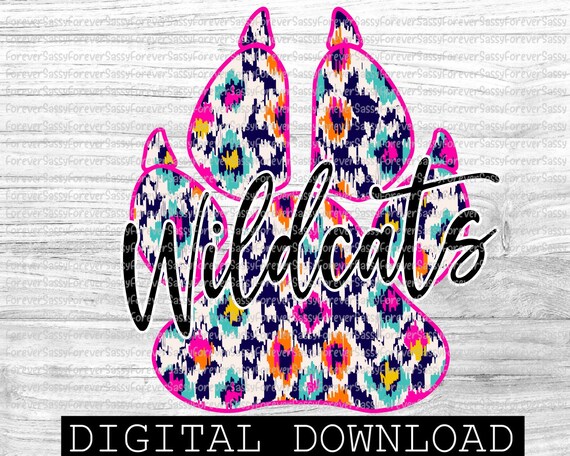 Wildcats Paw Print Digital Download School Spirit Design | Etsy