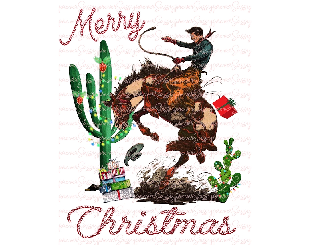 Merry Christmas Cowboy, Digital Download, Png File, Christmas Designs ...
