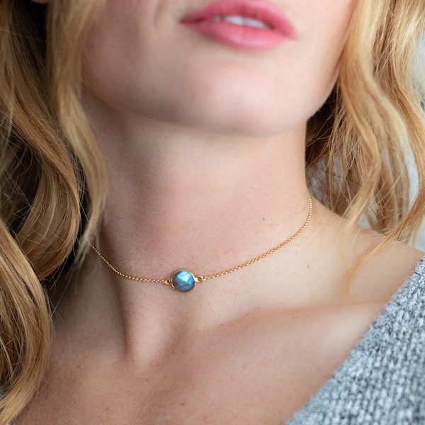 Gemstone Choker Necklace - Etsy