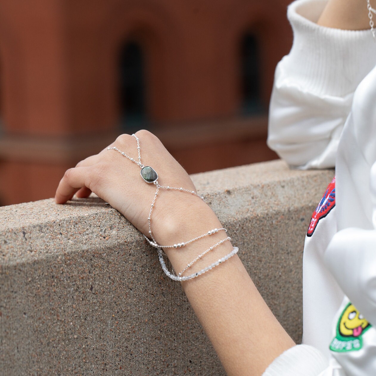 Sterling Silver Hand Chain With Gemstones Hand Chain With - Etsy Canada