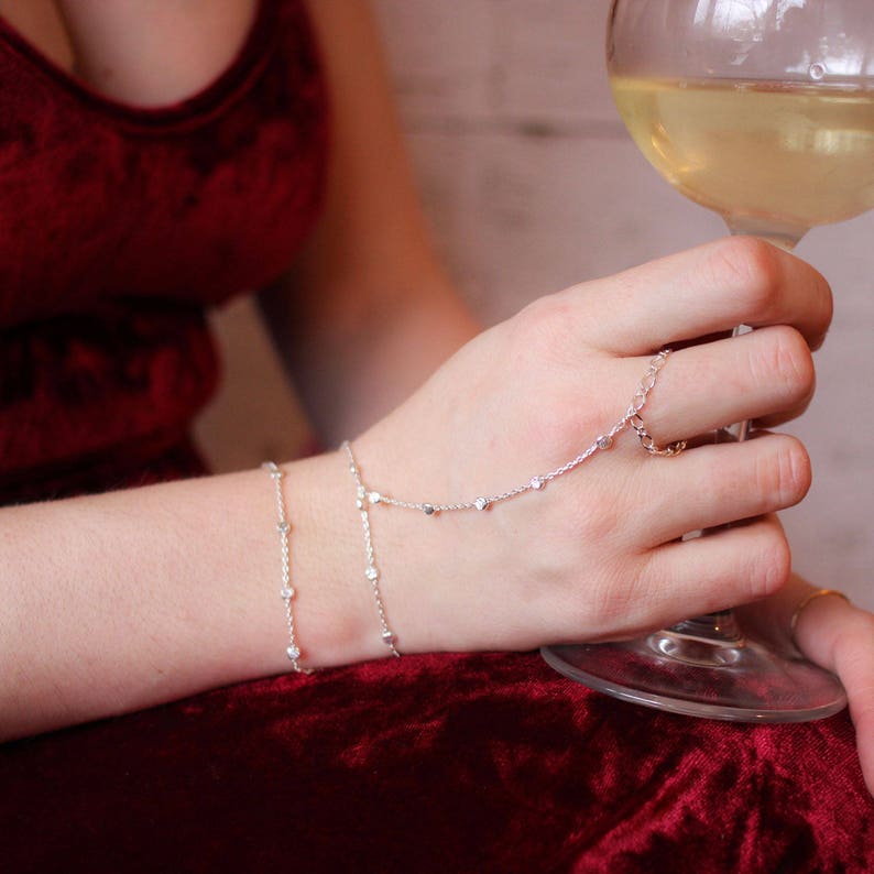 Gold Hand Chain Silver Hand Chain silver beaded hand chain | Etsy