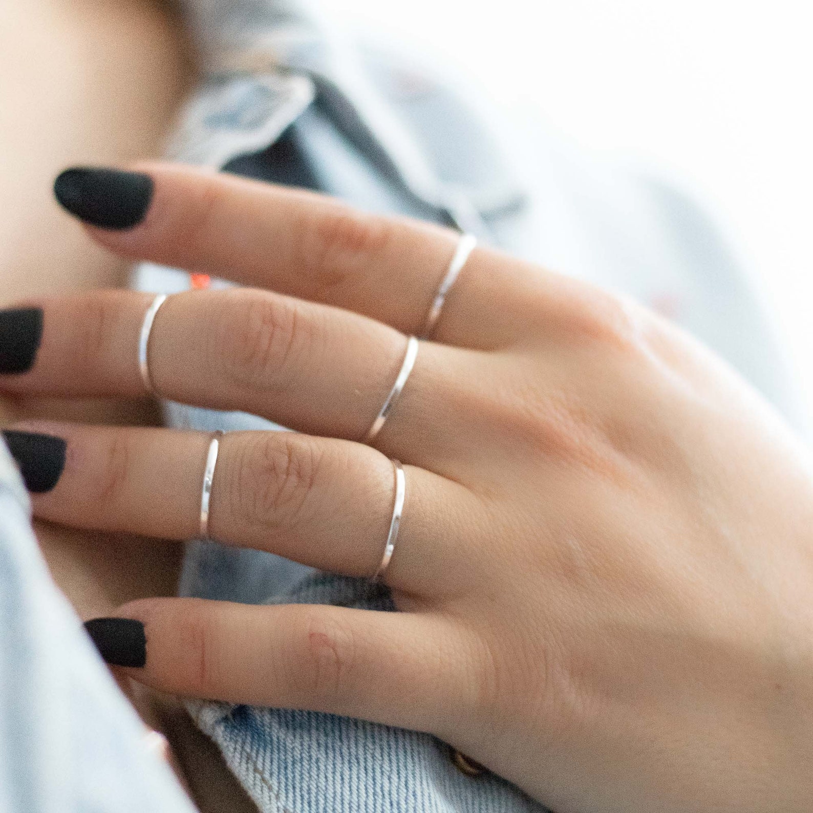 Dainty Sterling Silver Stacking Ring Dainty Silver Ring Flat - Etsy