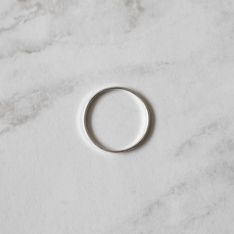 Dainty Sterling Silver Stacking Ring Dainty Silver Ring Flat | Etsy