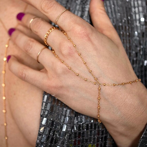 Gold Hand Chain Gold Layered Hand Chain Gold Hand Piece | Etsy