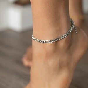 Chunky Chain Anklet, Chunky Gold Anklet, Gold Figaro Anklet, Gold Chain ...