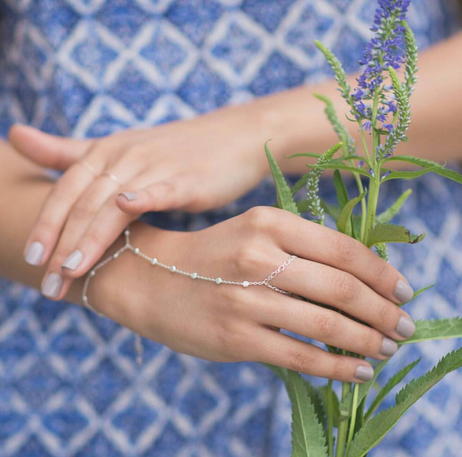 Gold Hand Chain Silver Hand Chain Silver Beaded Hand Chain - Etsy