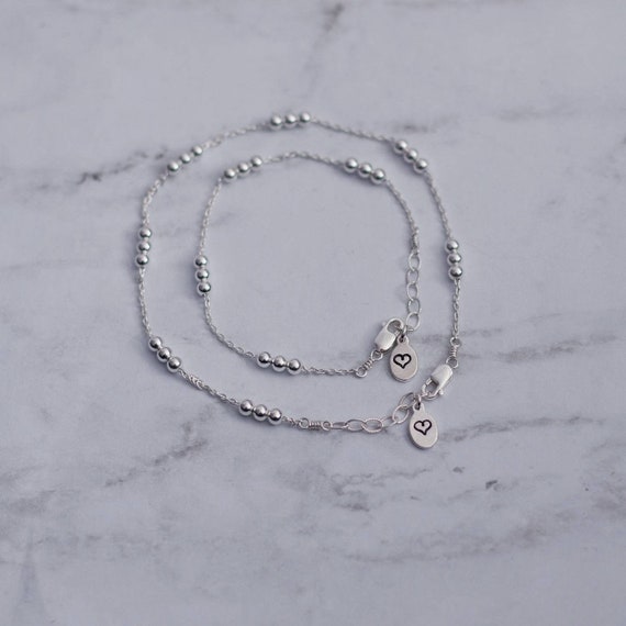 Mommy and Me Anklet Set Gold Matching Anklets Silver | Etsy