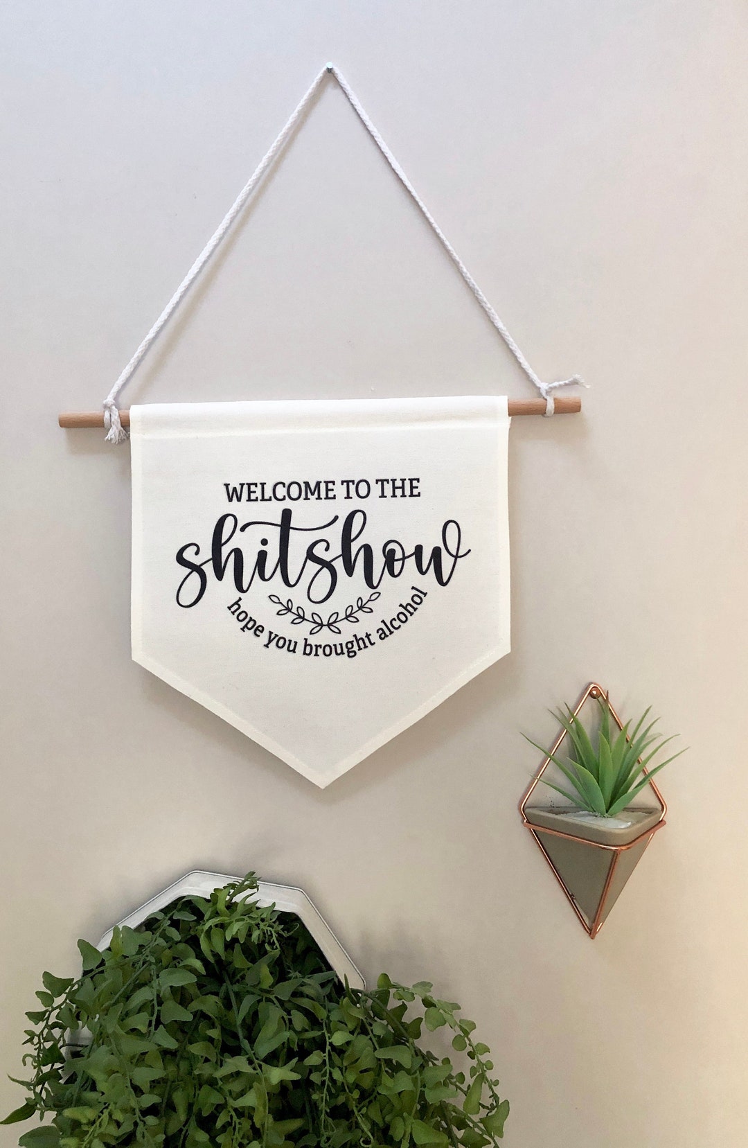 Welcome Hanging Penant, Funny Decor, Wall Hanging, Alcohol, Gift Idea ...