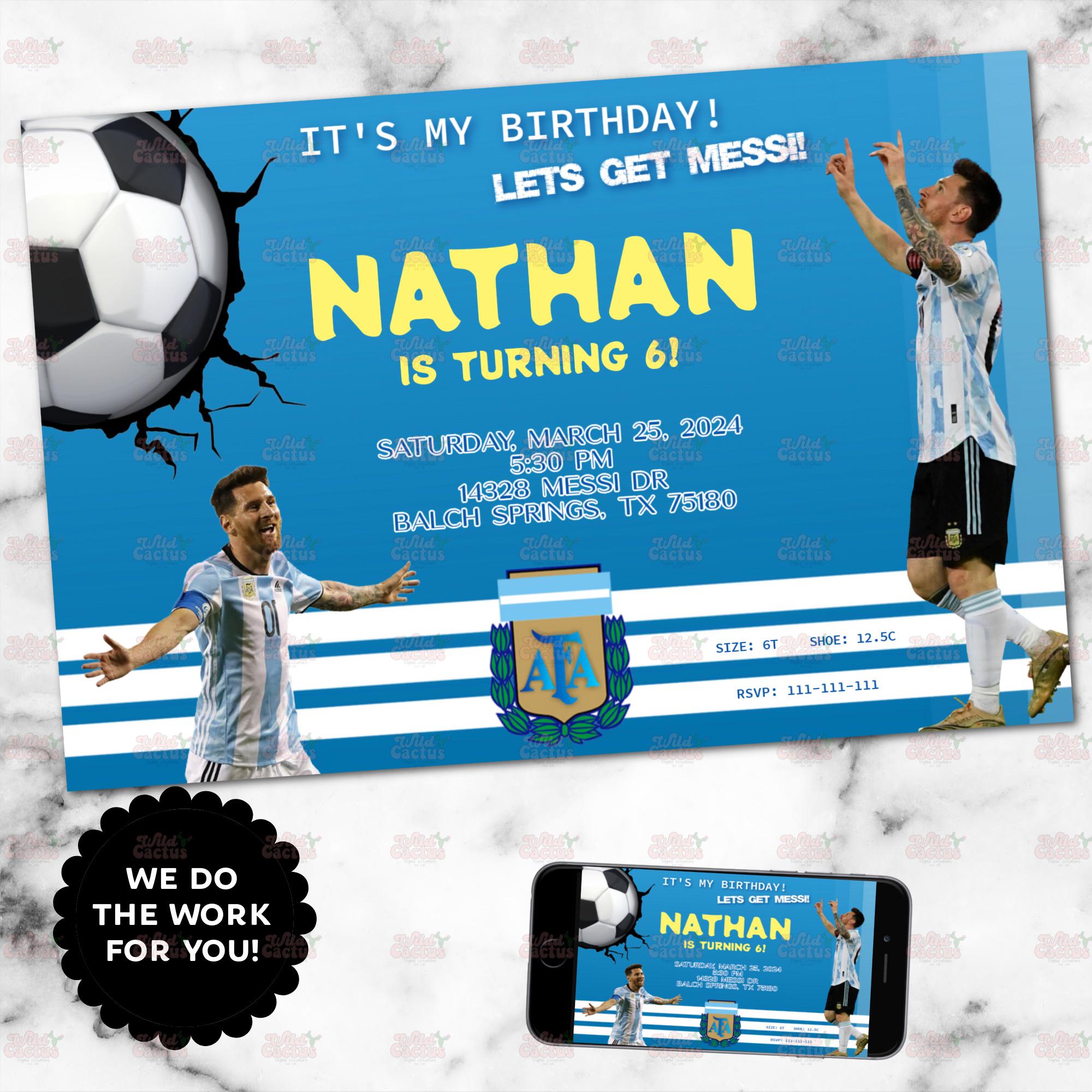 Messi Birthday Invitation - Etsy