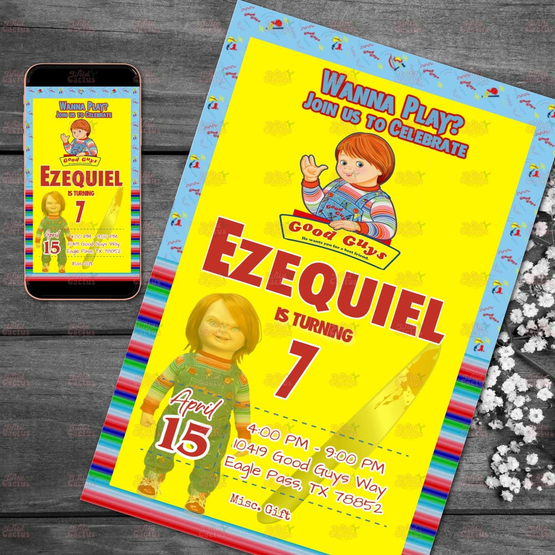 Chucky Birthday Invitation - Etsy