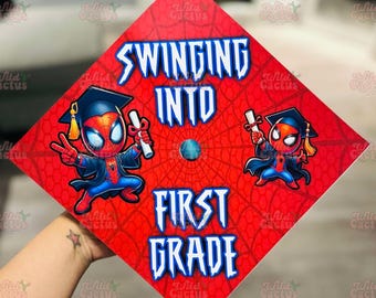 Spider Verse Printed Graduation Cap Topper, Spiderman Graduation, Grad ...
