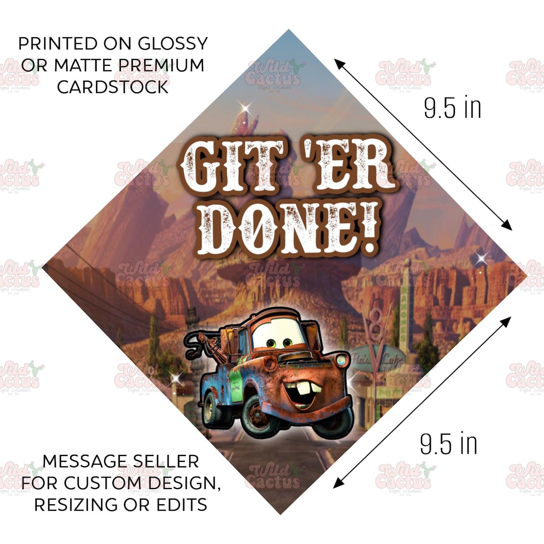 Tow Truck Mater Graduation Cap Topper - Etsy