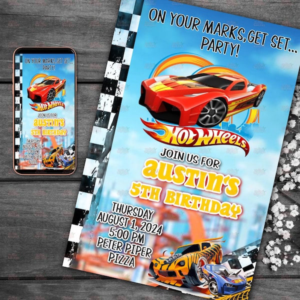 Hot Wheels Birthday Invitation - Etsy