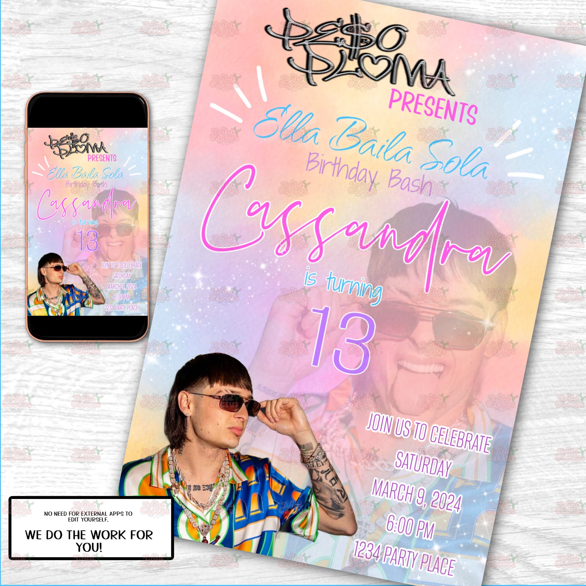 DOBLE P, Peso Pluma Birthday Invitation - Etsy