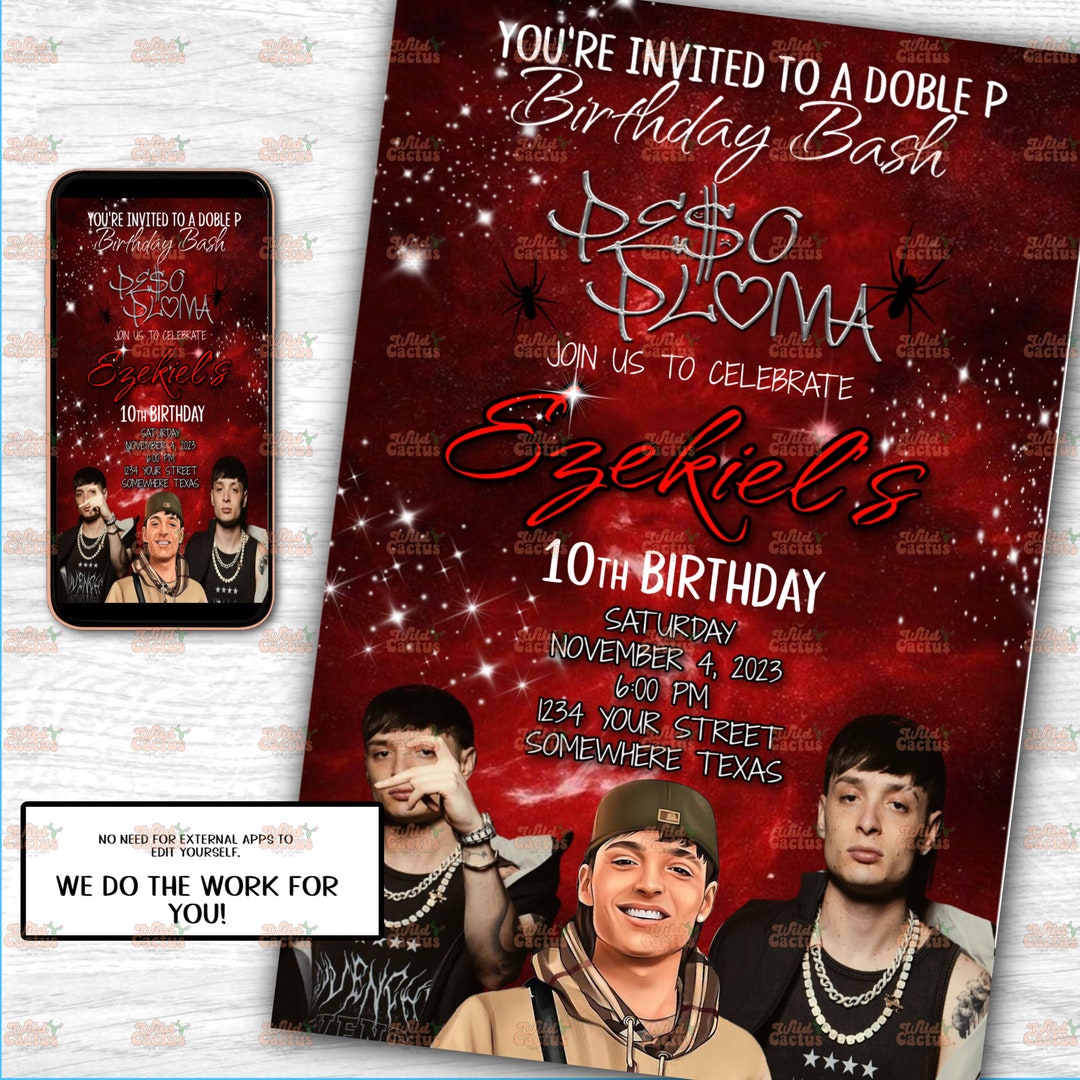 Doble P Peso Pluma Birthday Invitation - Etsy