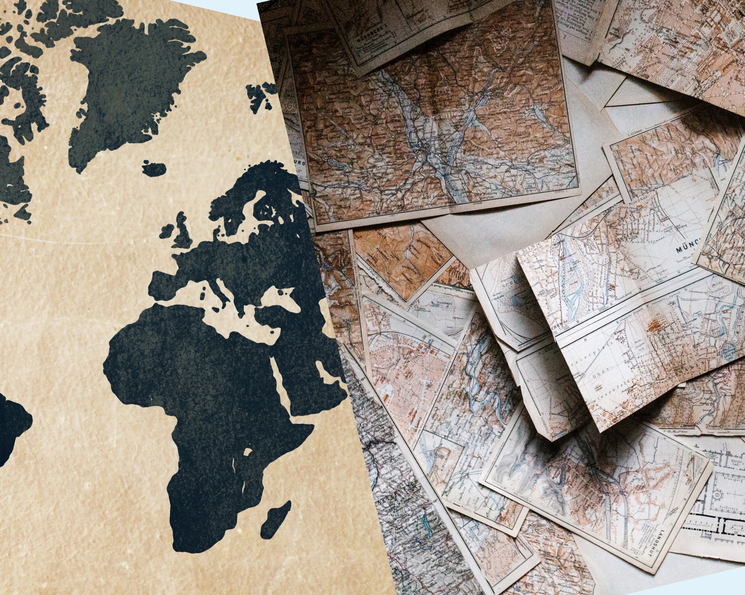 Old World Maps Digital Paper 10 Designs/Pattern Square | Etsy