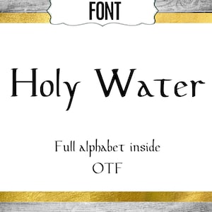 Holy Water Font Typeface OTF Medieval / Catholic Font Handwriting Print ...