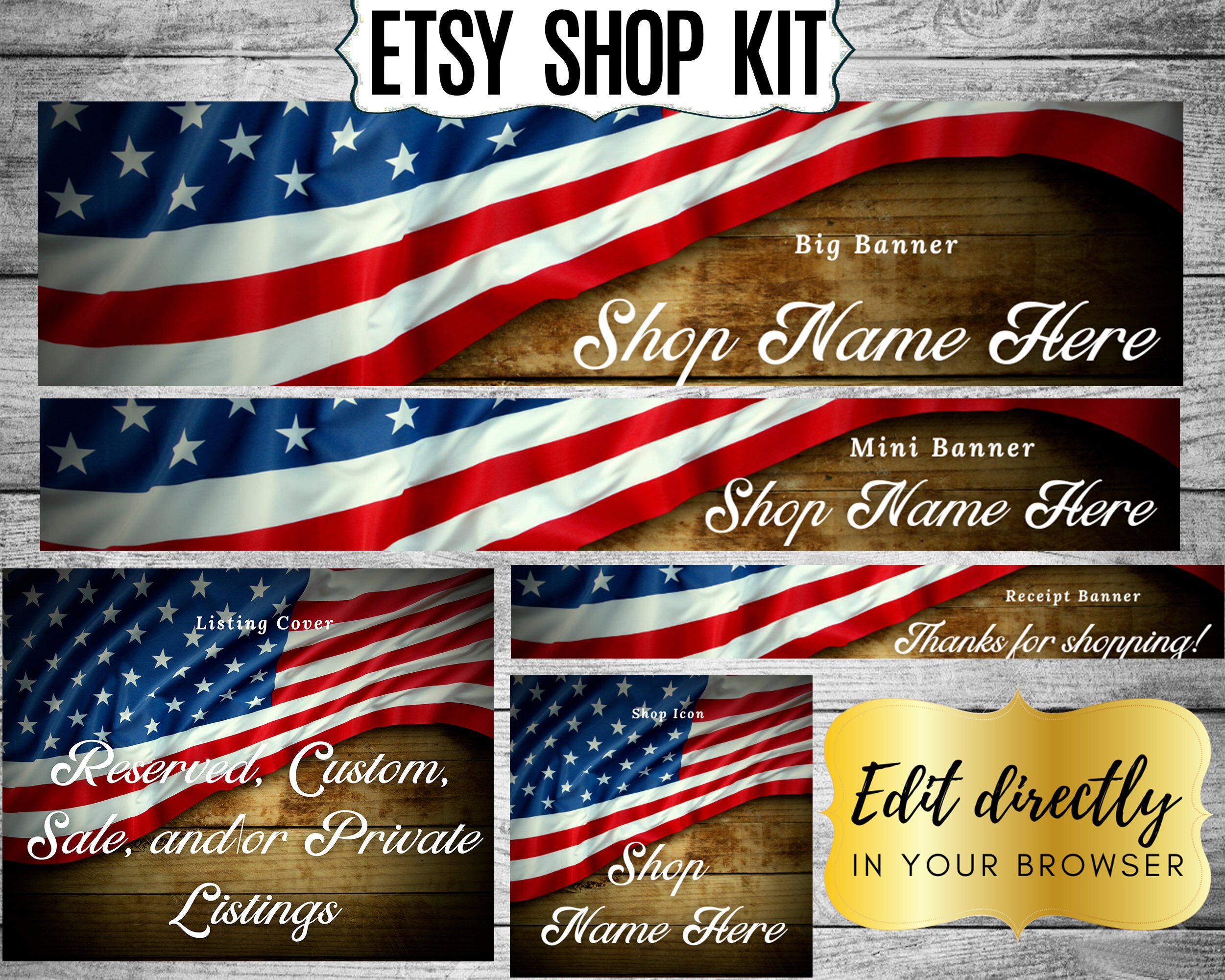 Rustic American Flag Cover Photo
