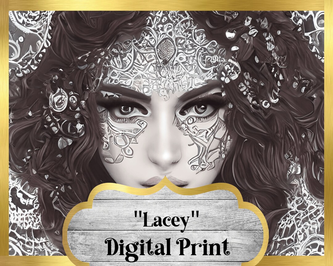Lacey Digital Art Print Sketch Illustration Beautiful - Etsy