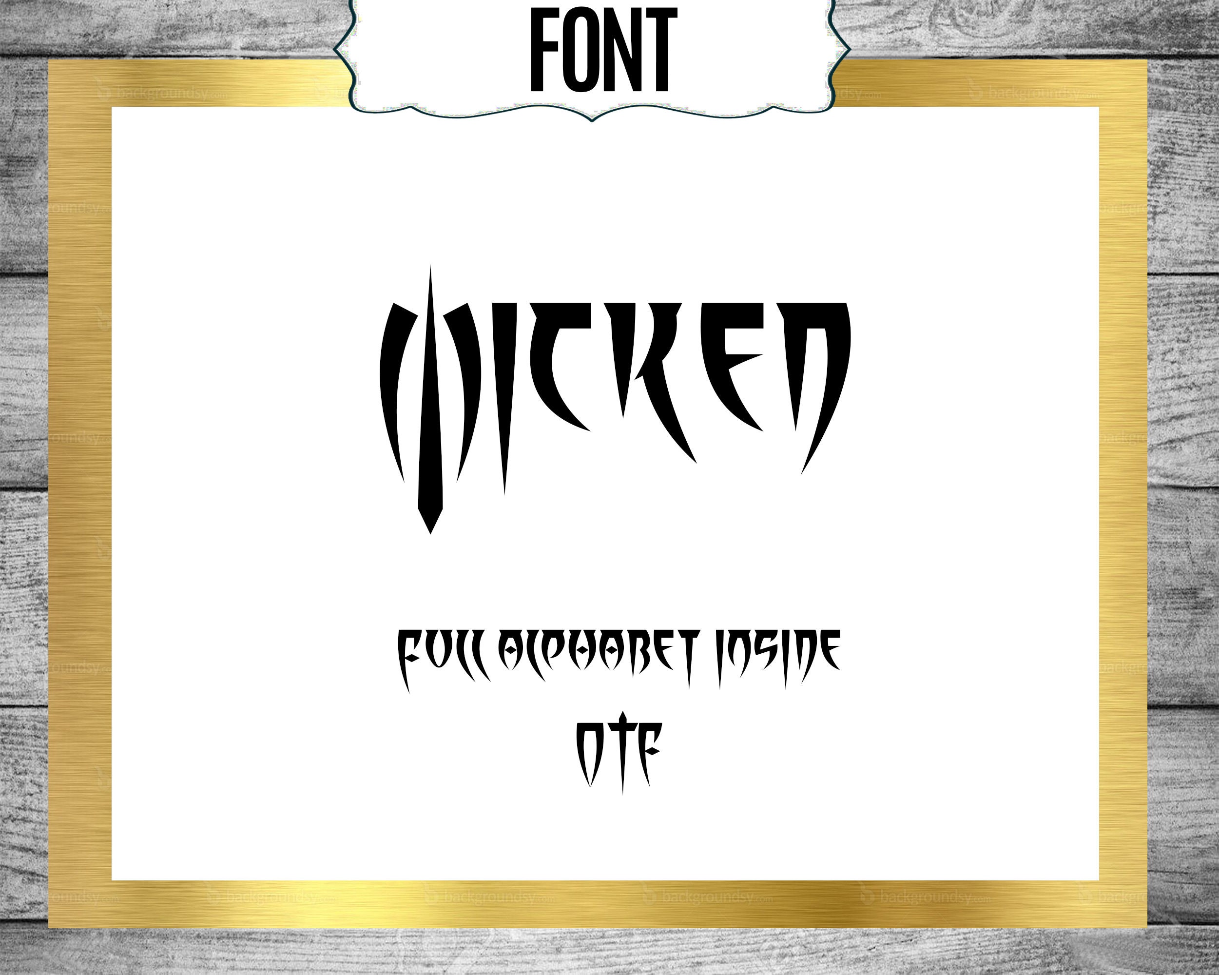 Wicked Font Typeface OTF peligrosos cortes de letras cortadas afiladas ...