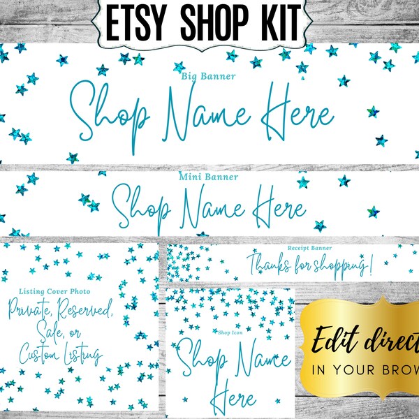 Turquoise Banner - Etsy