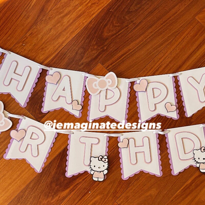 Kitty Hello Birthday Banners - Etsy