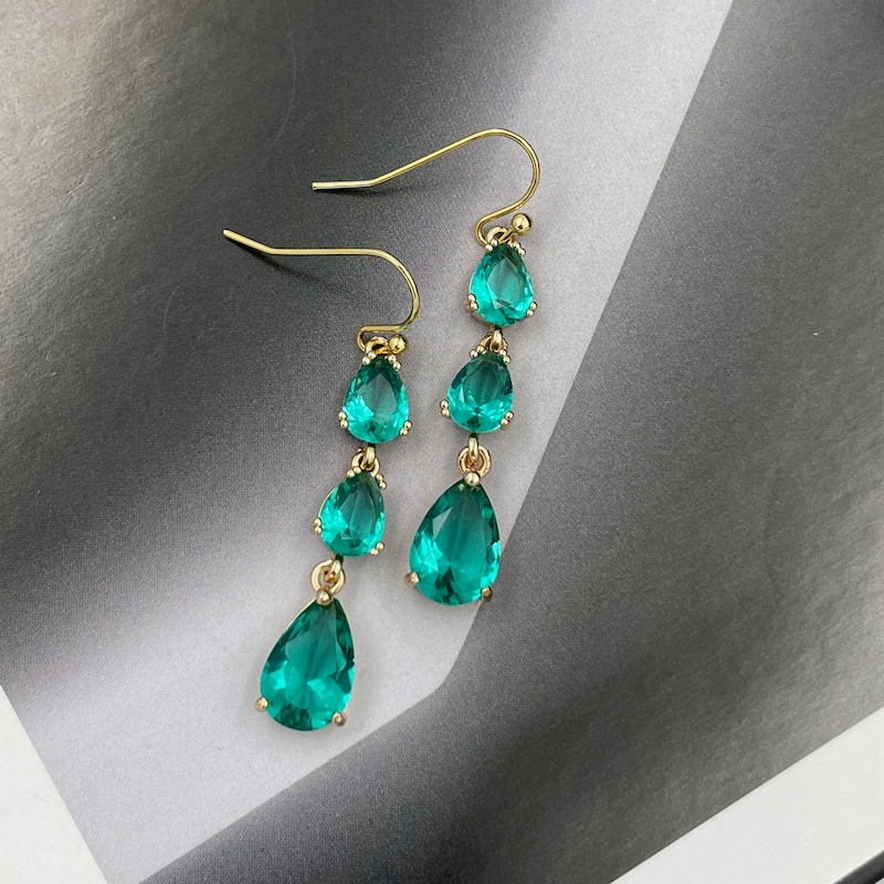 Green Earrings - Etsy
